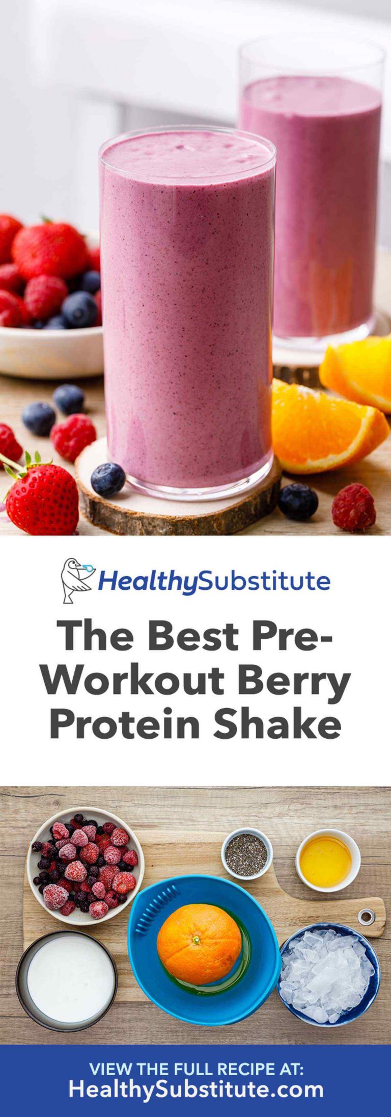 Berry Pre-Workout Protein Shake (Vitamin-Rich Recipe) - Healthy Substitute