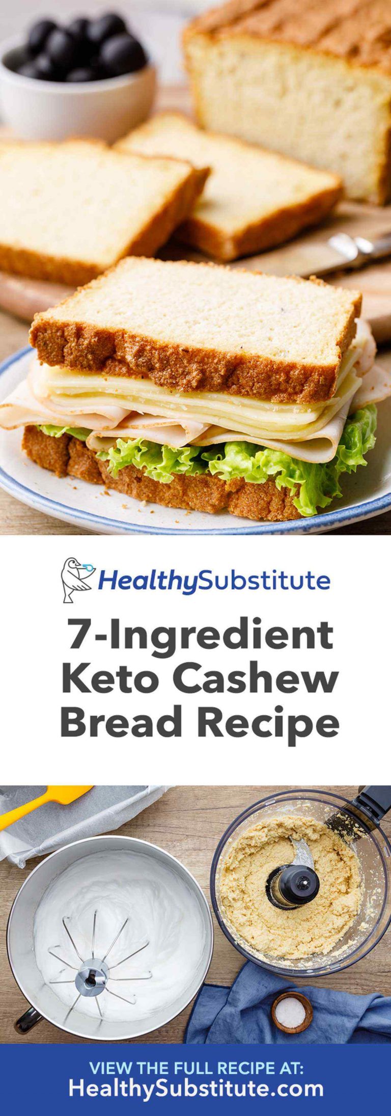 7-Ingredient Keto Cashew Bread - High Protein, Low Carb Bread Recipe ...